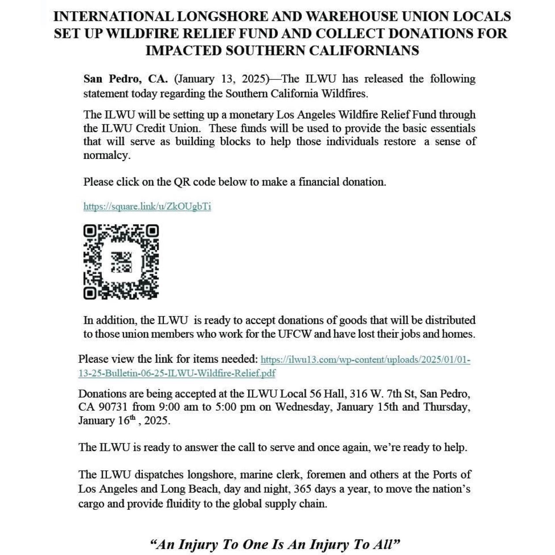 International Longshore and Warehouse Union (ILWU) Locals Set Up ...